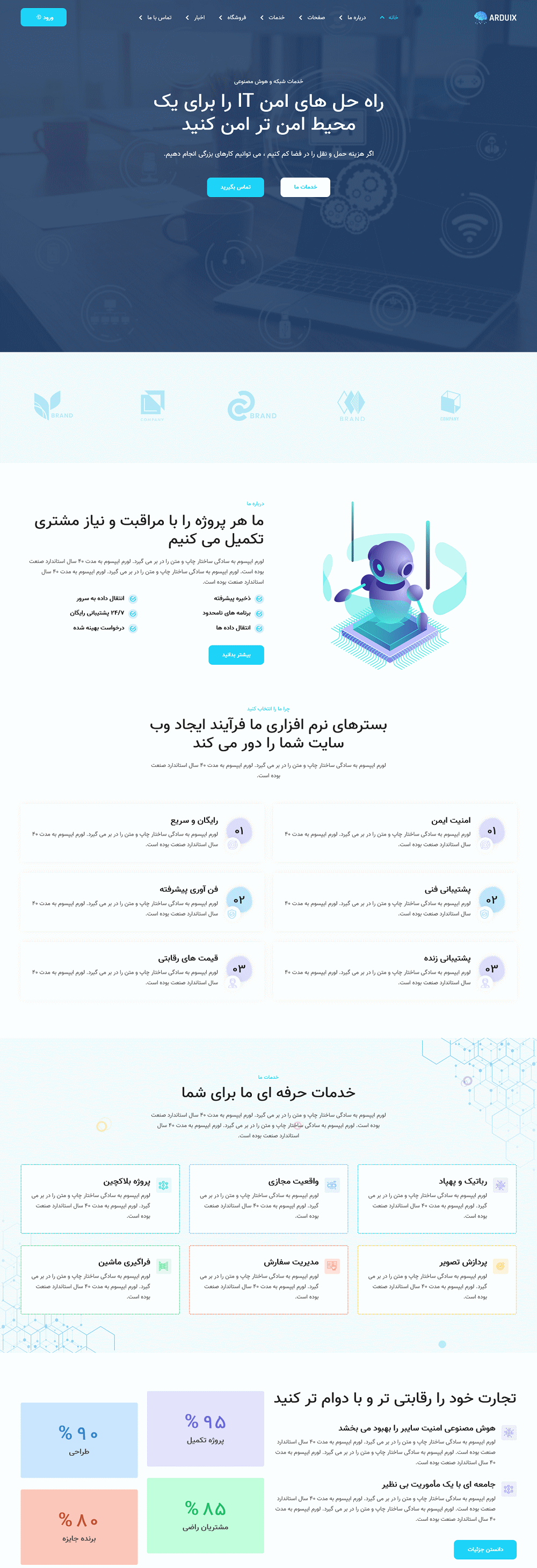 قالب HTML Arduix | قالب HTML شرکتی استارتاپ | راست چین
